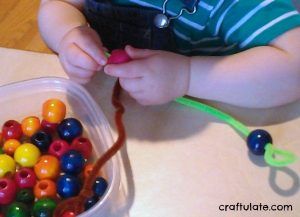 Fine Motor Fun with Beads and Pipe Cleaners - Craftulate
