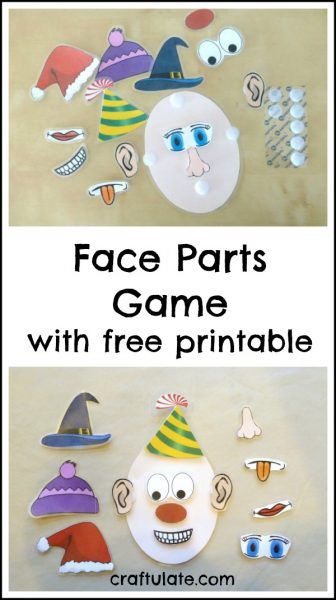 Face Parts Game - with free printable - Craftulate