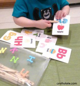 Clothespin Letter Match Busy Bag [Fine Motor Fridays]