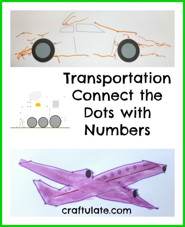 Transportation Connect the Dots with Numbers - Craftulate