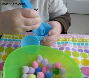 Easter Egg Fine Motor Fun with Pompoms - Craftulate