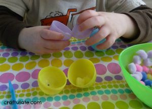 Easter Egg Fine Motor Fun with Pompoms - Craftulate