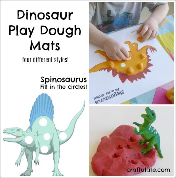 Dinosaur Play Dough Mats - Craftulate
