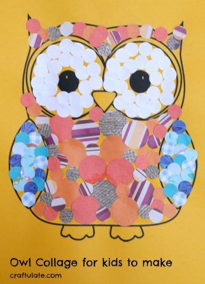 Owl Collage for kids to make - Craftulate