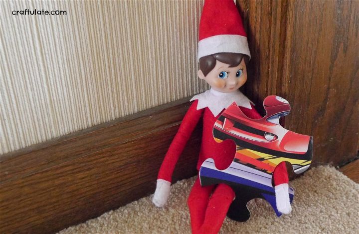Elf on the Shelf with Puzzle Pieces - Craftulate