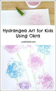 Hydrangea Art for Kids Using Okra - Craftulate