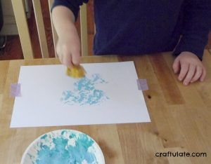 Sponge Painted Ocean Art For Kids - Craftulate
