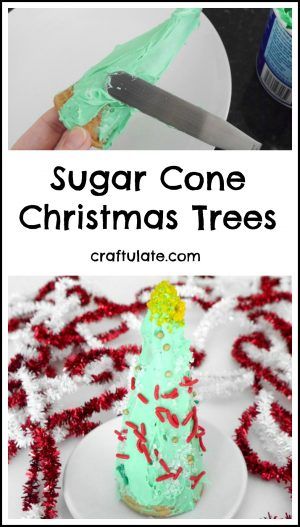 Sugar Cone Christmas Trees - Craftulate