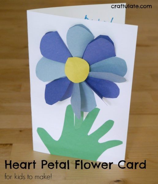 Heart Petal Flower Card - Craftulate