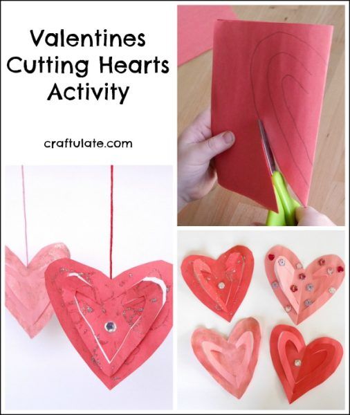 Valentines Cutting Hearts Activity - Craftulate
